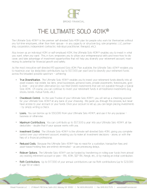 Fillable Online Solo 401(k) Info Packet Fax Email Print - pdfFiller