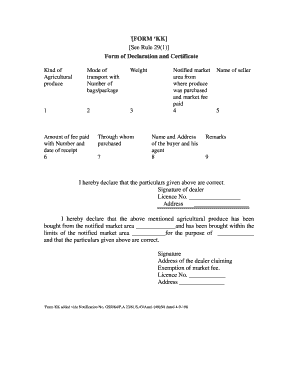 Fillable Online L FORM 'KK See Rule 29(1) Form of Declaration and ...