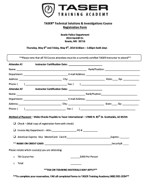 Fillable Online TSIRegistrationBowieMD52014.doc. Out of State Travel ...