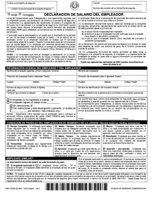 Fillable Online TWCC-3 - Employers Wage StatementThe Texas Workers ...