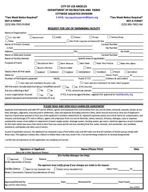 Fillable Online Facility Use Permit Information PDF - City of Los ...