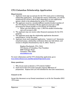 Cfa Access Scholarship Essay Sample - Fill Online, Printable, Fillable ...