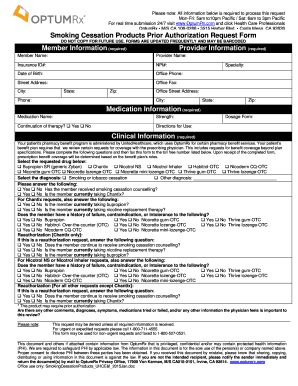 Fillable Online Smoking Cessation Products Prior Authorization Request ...