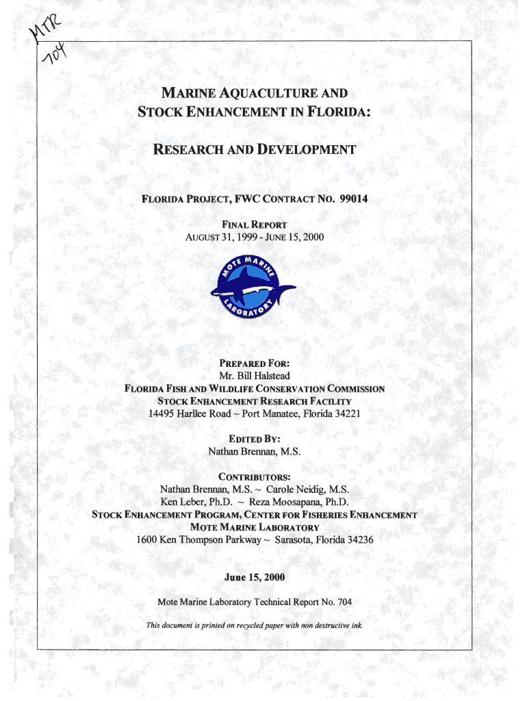 Fillable Online dspace mote MARINE AQUACULTURE AND STOCK ENHANCEMENT IN ...