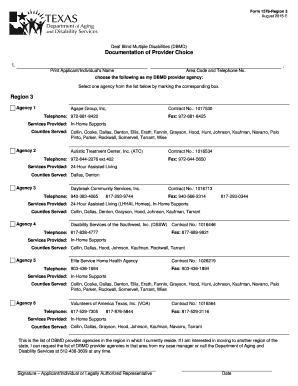 Fillable Online dads state tx Form 1576, Region 3 Documentation of ...