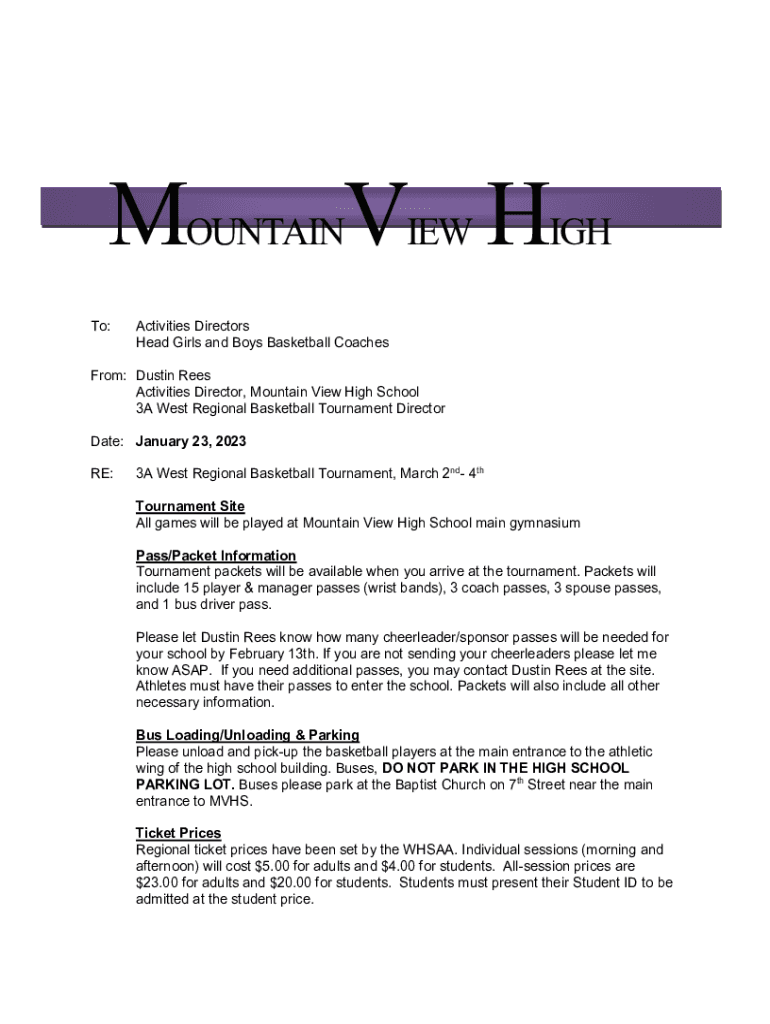 Fillable Online 3A West Info - Wyoming High School Activities ...