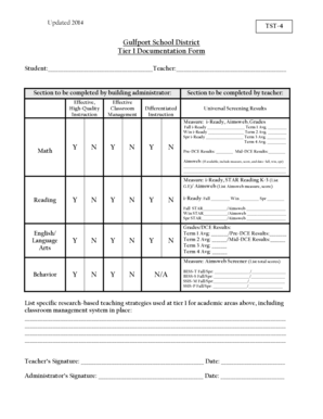 Tst-4 Tier 1 Documentation - Gulfport School District - Gulfportschools ...