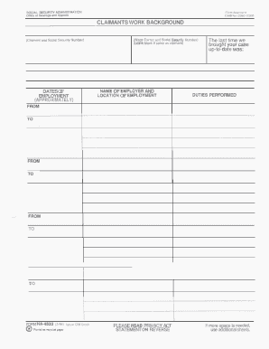 Fillable Online WORK BACKGROUND REPORT FORM 4633 (PDF Format) Fax Email ...