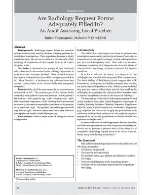 Fillable Online Are Radiology Request Forms Fax Email Print - pdfFiller