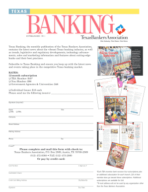 Fillable Online Texas Banking, the monthly publication of the Texas ...