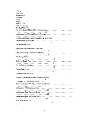Fillable Online 2000 Scheduled Maintenance Everyday Guide People ...