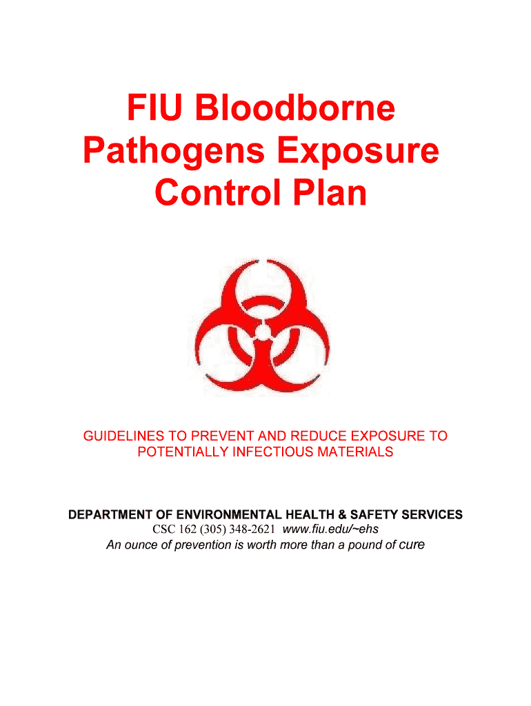 Fillable Online FIU Bloodborne Pathogens Exposure Control Plan Fax ...