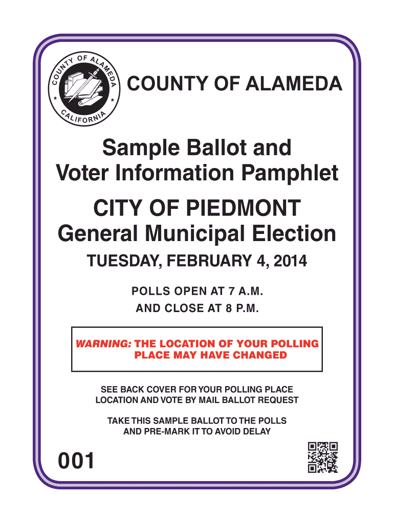 Fillable Online co alameda ca Sample Ballot and Voter Information ...