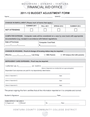 Fillable Online vcccd BUDGET ADJUSTMENT FORM.docx Fax Email Print ...