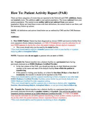 Fillable Online esrdnetwork How To: Patient Activity Report (PAR ...