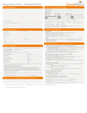 Fillable Online Requisition Form - Prenatal & POC - CombiMatrix Fax ...