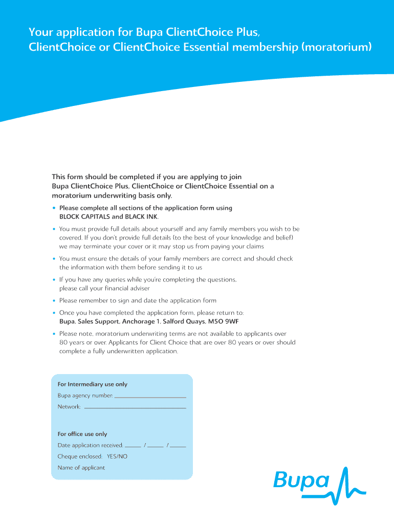 Fillable Online BUPA JB96053 PHP/3762/JUL03. Bupa Patient Cash ...