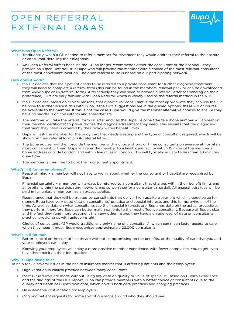 Fillable Online OPEN REFERRAL Fax Email Print - pdfFiller