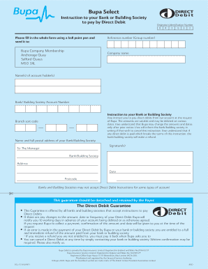 Fillable Online Direct Debit Form - Bupa Health Insurance Fax Email ...
