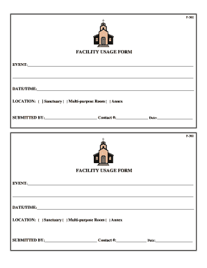 Fillable Online i b5z Facility usage form facility usage form Fax Email ...