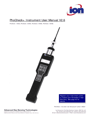 Fillable Online Ion Science PhoCheck Plus Humidity-Resistant PID bb ...