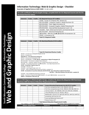 Fillable Online Information Technology Web & Graphic Design Checklist ...