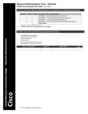Fillable Online Network Administration Cisco Checklist Fax Email Print - pdfFiller