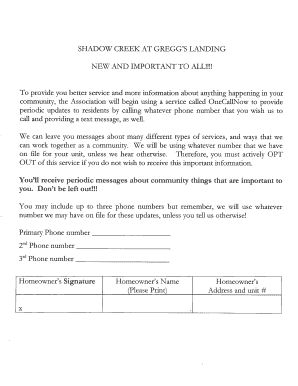 Fillable Online One Call Now Form Fax Email Print - pdfFiller