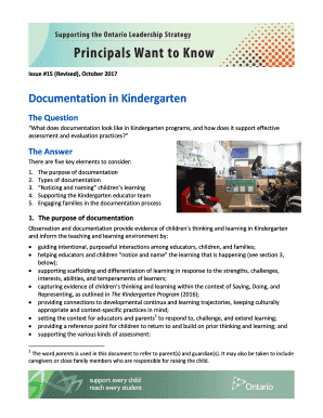 Fillable Online Documentation in Kindergarten Fax Email Print - pdfFiller