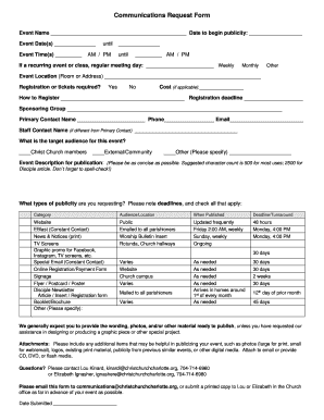 Communications Request Form - Christ Episcopal Church ...