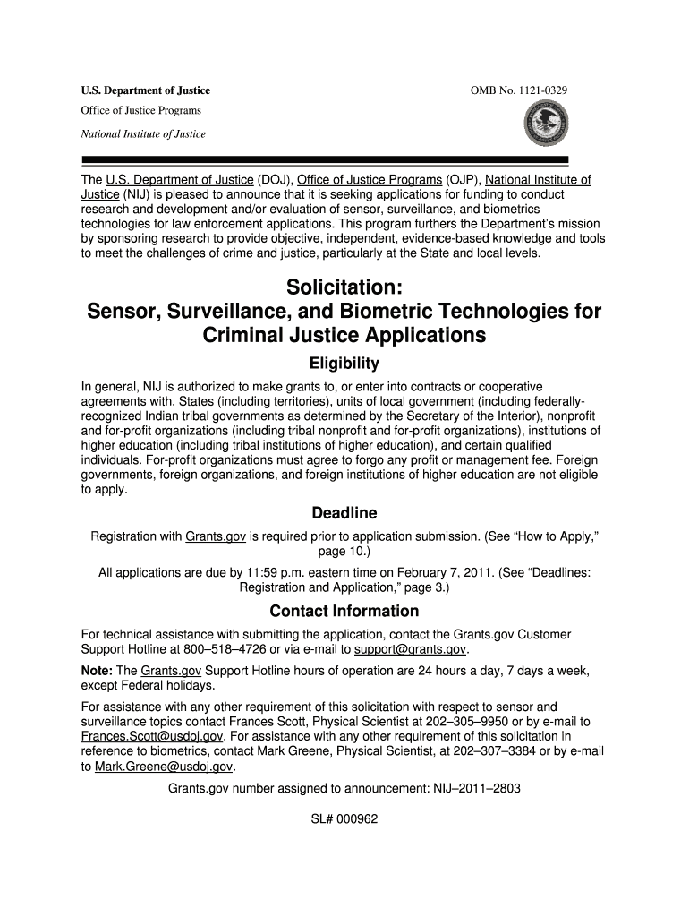 Fillable Online apply07 grants Sensor, Surveillance, and Biometric ...