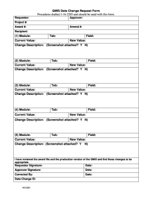 Fillable Online GMIS Data Migration Correction Form - Grants.gov Fax ...