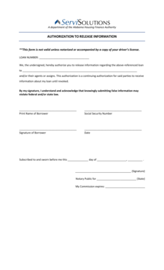 Fillable Online Authorization to Release Information - servsolcom Fax Email Print - pdfFiller