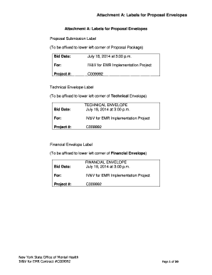 Fillable Online omh ny Attachment A: Labels for Proposal Envelopes ...