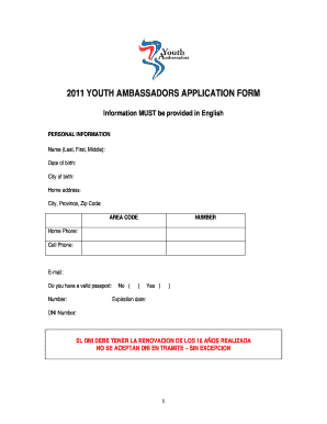 Fillable Online Application Form for Youth Leaders Program Fax Email ...