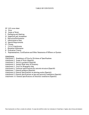 Fillable Online SF 1442 cover sheet Fax Email Print - pdfFiller