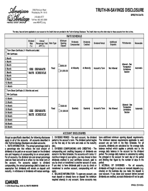 Fillable Online amhfcu Truth in Savings for bCertificatesb Fax Email ...