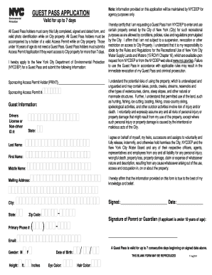 Fillable Online nyc Guest Pass Application - NYC.gov - nyc Fax Email ...