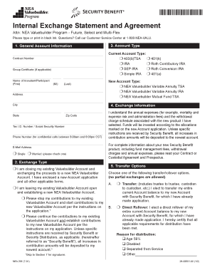 Fillable Online Internal Exchange Statement and Agreement - Security ...
