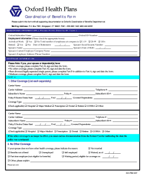 Fillable Online Coordination of Benefits Form Fax Email Print - pdfFiller