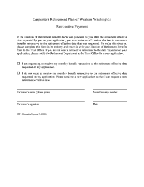Fillable Online ctww Retroactive Payment - Carpenters Trusts of Western ...