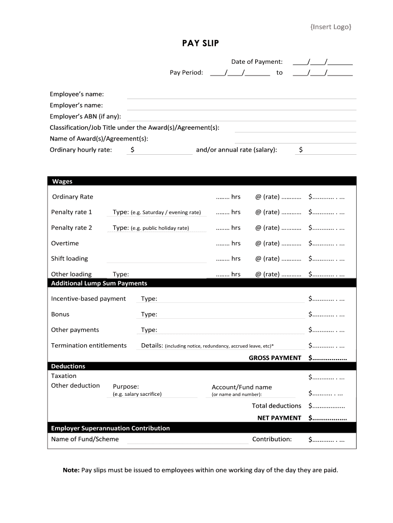 Fillable Online Pay Slip template Pay Slip template Fax Email Print ...