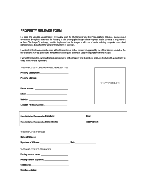 Fillable Online Property release form - Science Photo Library Fax Email ...