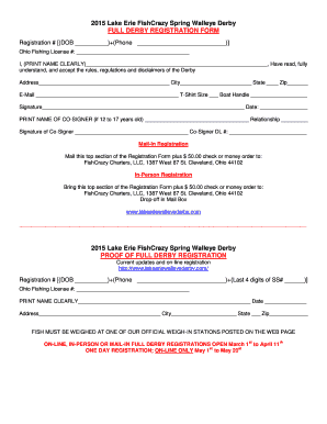 Fillable Online FULL DERBY REGISTRATION FORM Fax Email Print - pdfFiller