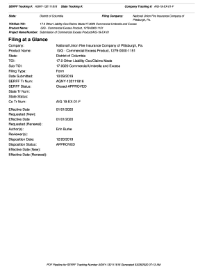 Fillable Online SERFF Tracking #: AGNY-132111816 Fax Email Print ...