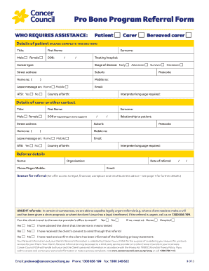 Fillable Online Pro Bono Program Referral Form Fax Email Print - pdfFiller