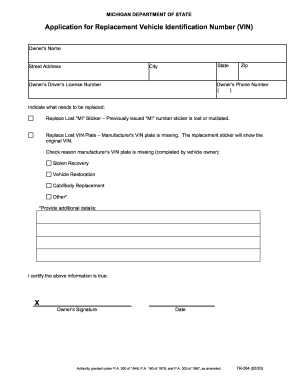 Fillable Online Form 5062 - Application for Vehicle/Identification ...
