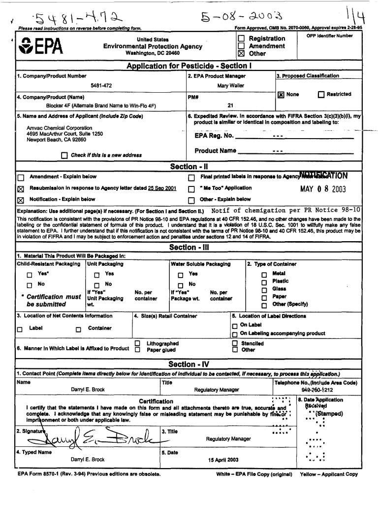 Fillable Online U.S. EPA, Pesticide Product Label, WIN-FLO 4F, 05/08 ...