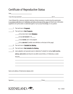 Fillable Online Certificate of Reproductive Status 2020.indd Fax Email ...