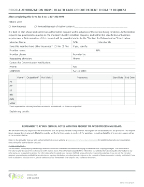 Fillable Online Universal Health Plan/Home Health Authorization Form ...